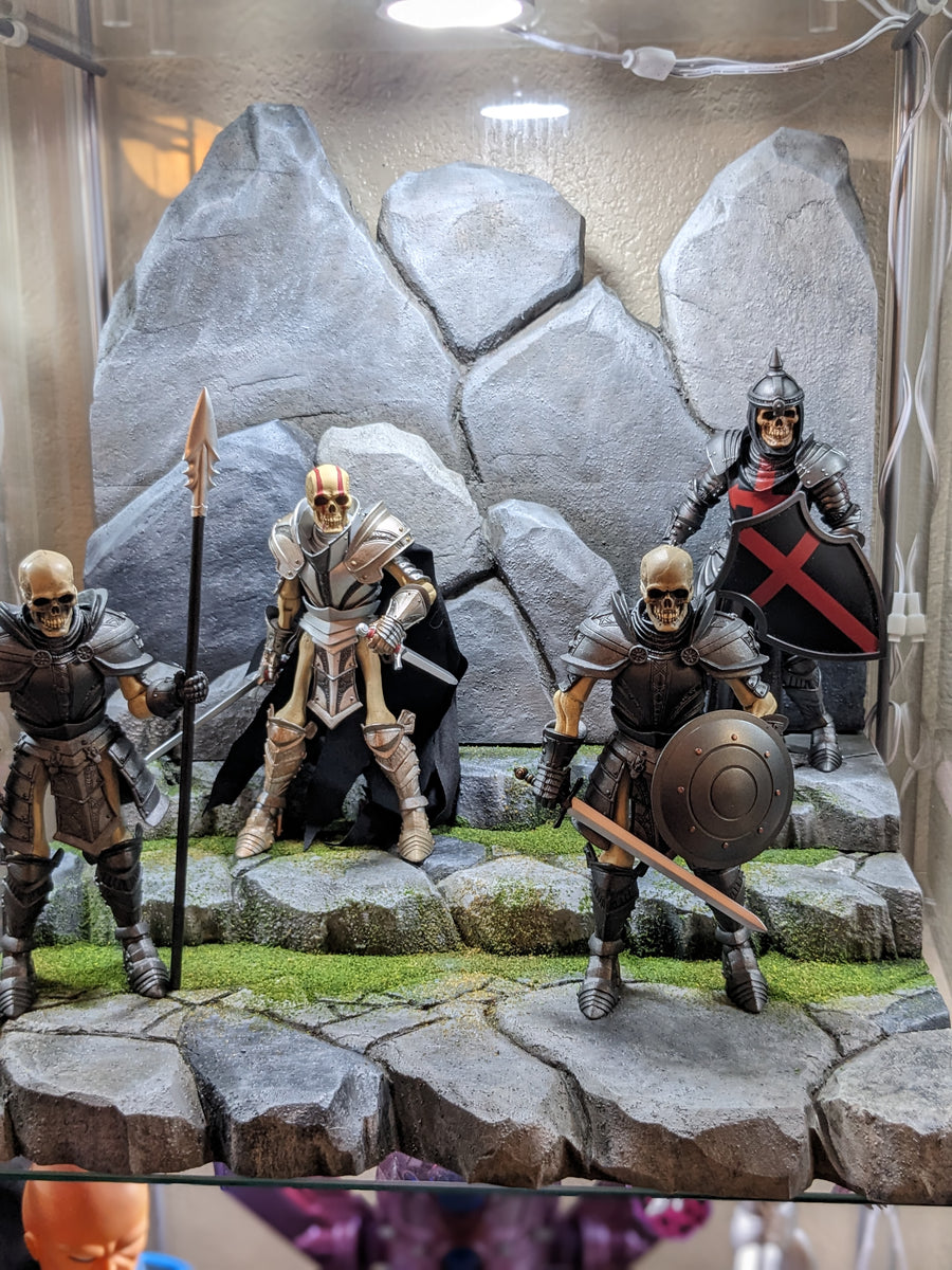 Modular Grass and Stone Riser/Backdrop Action Figure Display Diorama ...