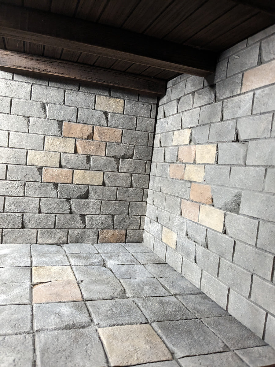 Stone Castle Cellar With Wooden Ceiling Ikea Detolf Action Figure Disp ...